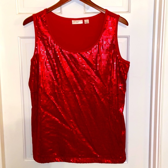 Studio Jpr | Tops | Studio Jpr Red Sequin Tank Top | Poshmark